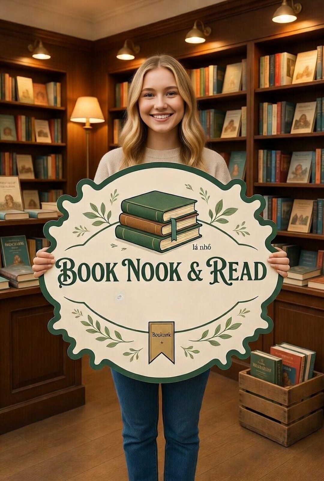 Custom Book Nook Metal Sign, Personalized Library Name Sign, Reading ...