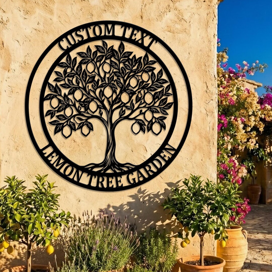 Custom Lemon Tree Metal Garden Sign – Personalized Outdoor Garden Decor ...