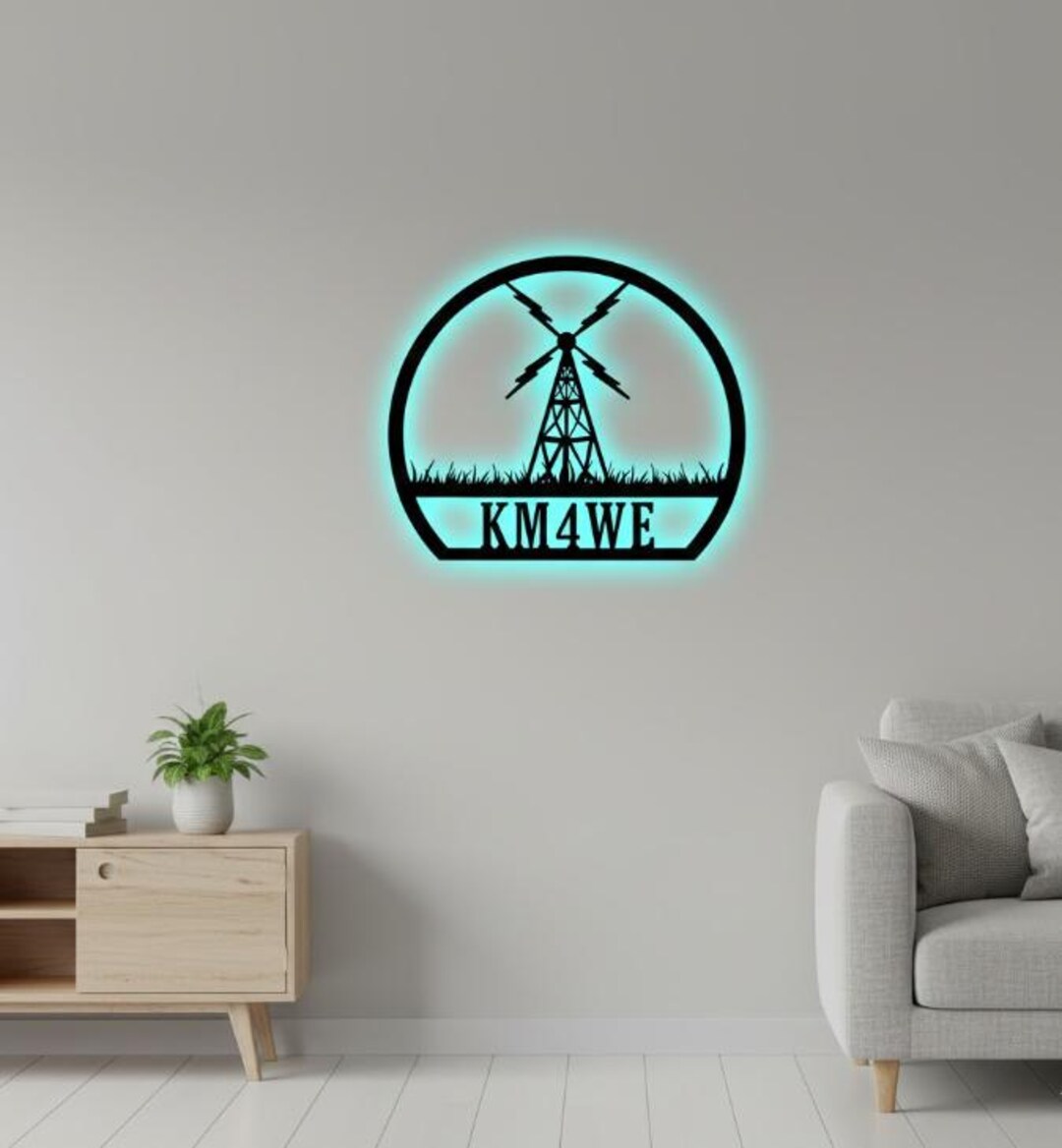 Custom Ham Radio Metal Wall Art With LED Light, Personalized Amateur ...