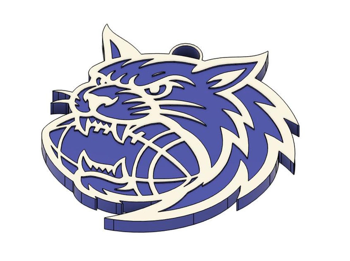 Football Wildcat Mascot STL File - 3D Print Chain Necklace Pendant ...