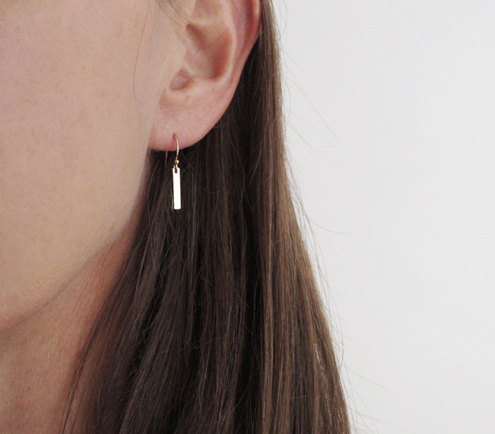 Small Bar Earrings Everyday Jewelry Silver Bar Earrings - Etsy