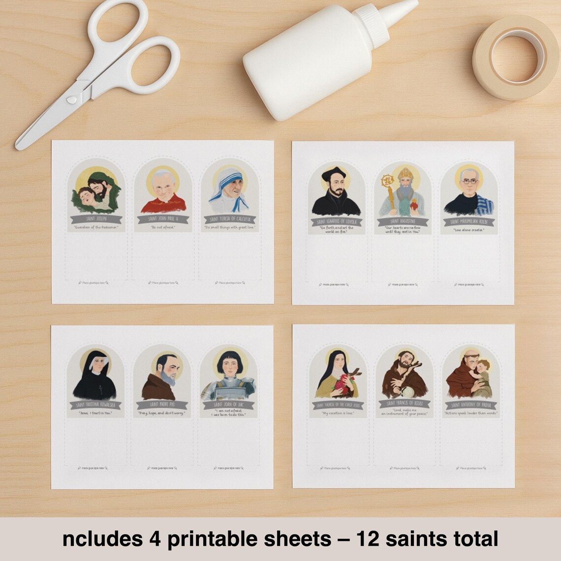 Printable Catholic Saints Mini Altars: Homeschool Activity (A4 + US ...
