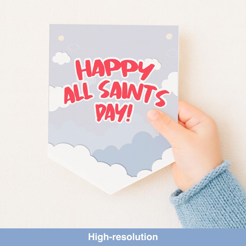 All Saints Day Banner Printable | 22 Catholic Saints Bunting Garland ...