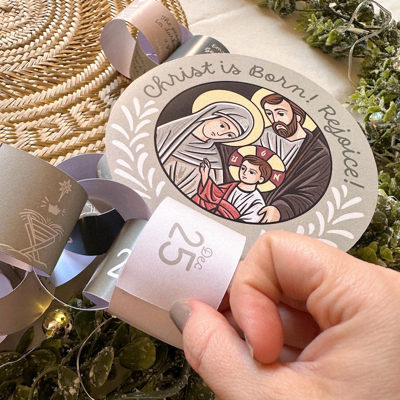 Printable Nativity Advent Paper Chain: Catholic Christmas Countdown ...