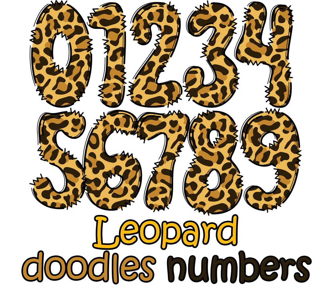 Leopard Print Numbers PNG Clipart Font (digital Download) - Etsy