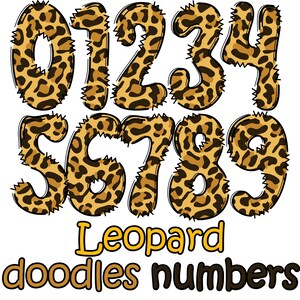 Leopard Print Numbers PNG Clipart Font (digital Download) - Etsy