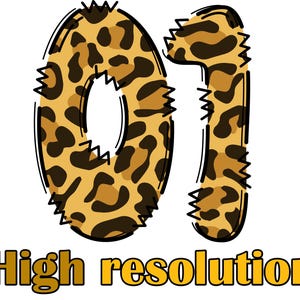 Leopard Print Numbers PNG Clipart Font (digital Download) - Etsy