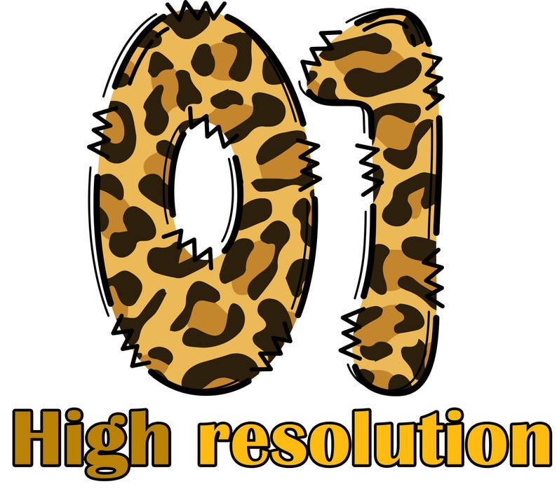 Leopard Print Numbers PNG Clipart Font (digital Download) - Etsy