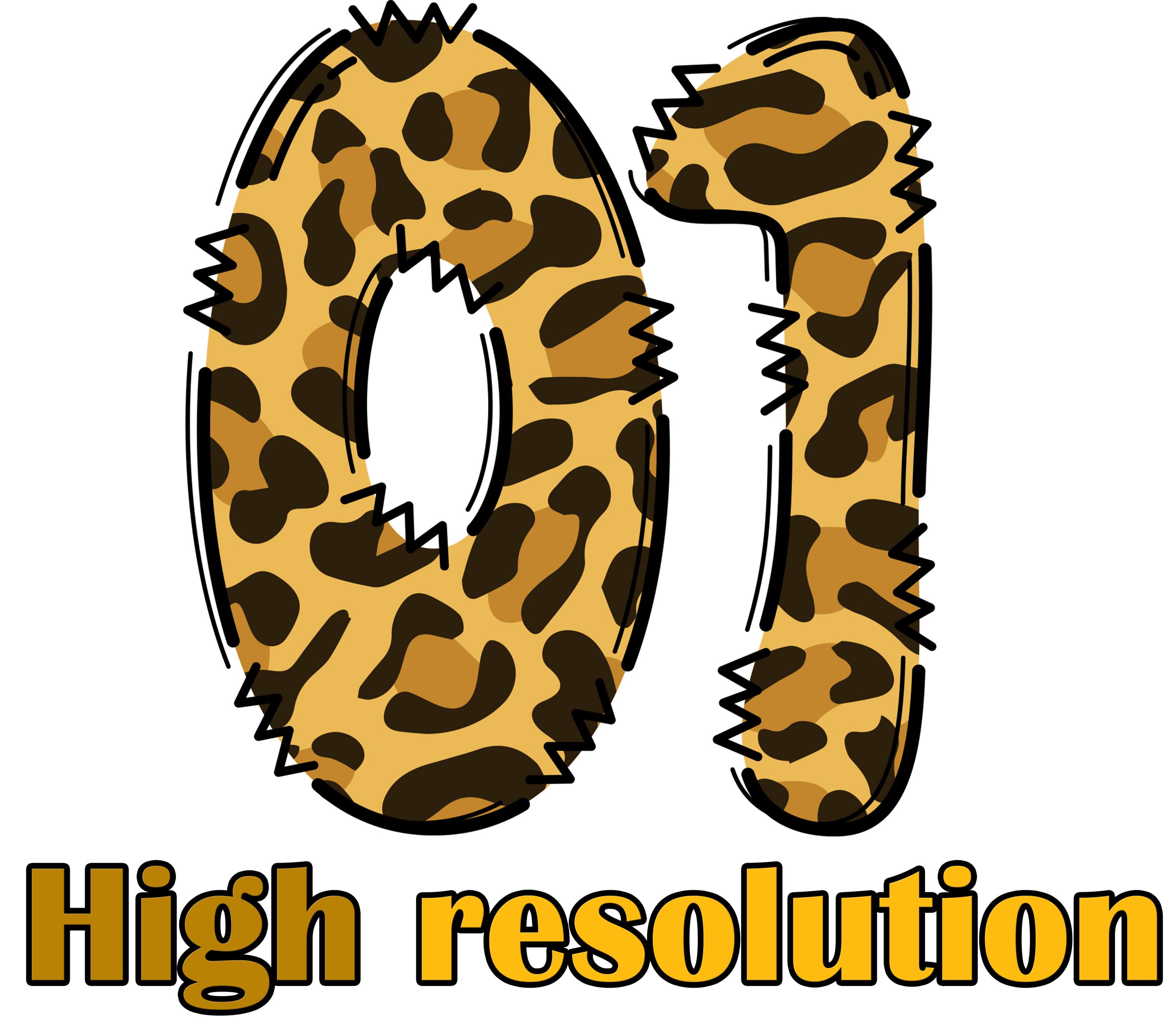 Leopard Print Numbers PNG Clipart Font (digital Download) - Etsy