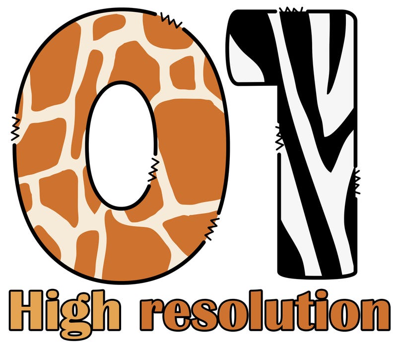 Leopard Print Numbers Clipart: PNG Giraffe Font (digital Download) - Etsy
