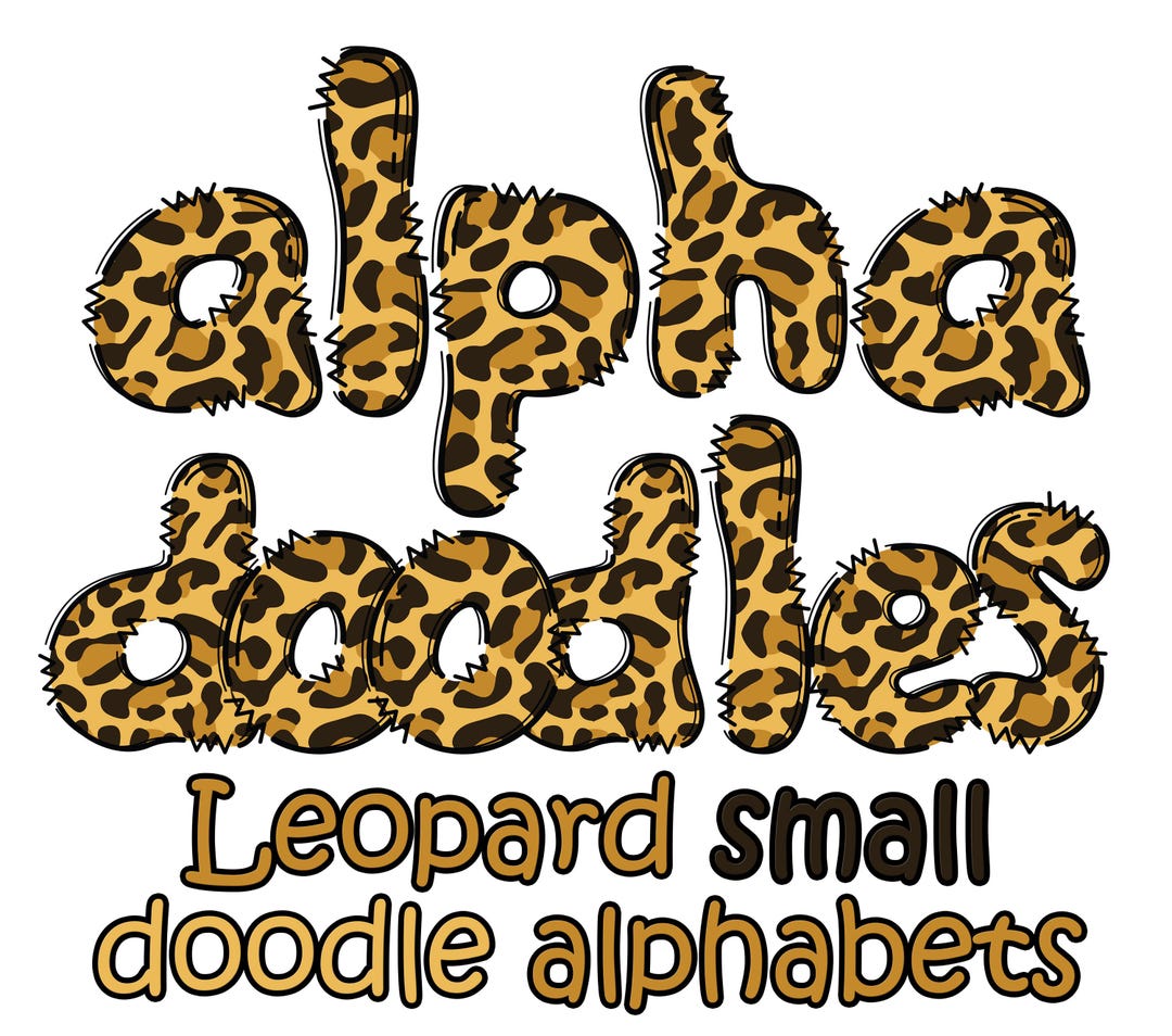 Leopard Doodle Font: Small PNG Alphabet Clipart (digital Download) - Etsy