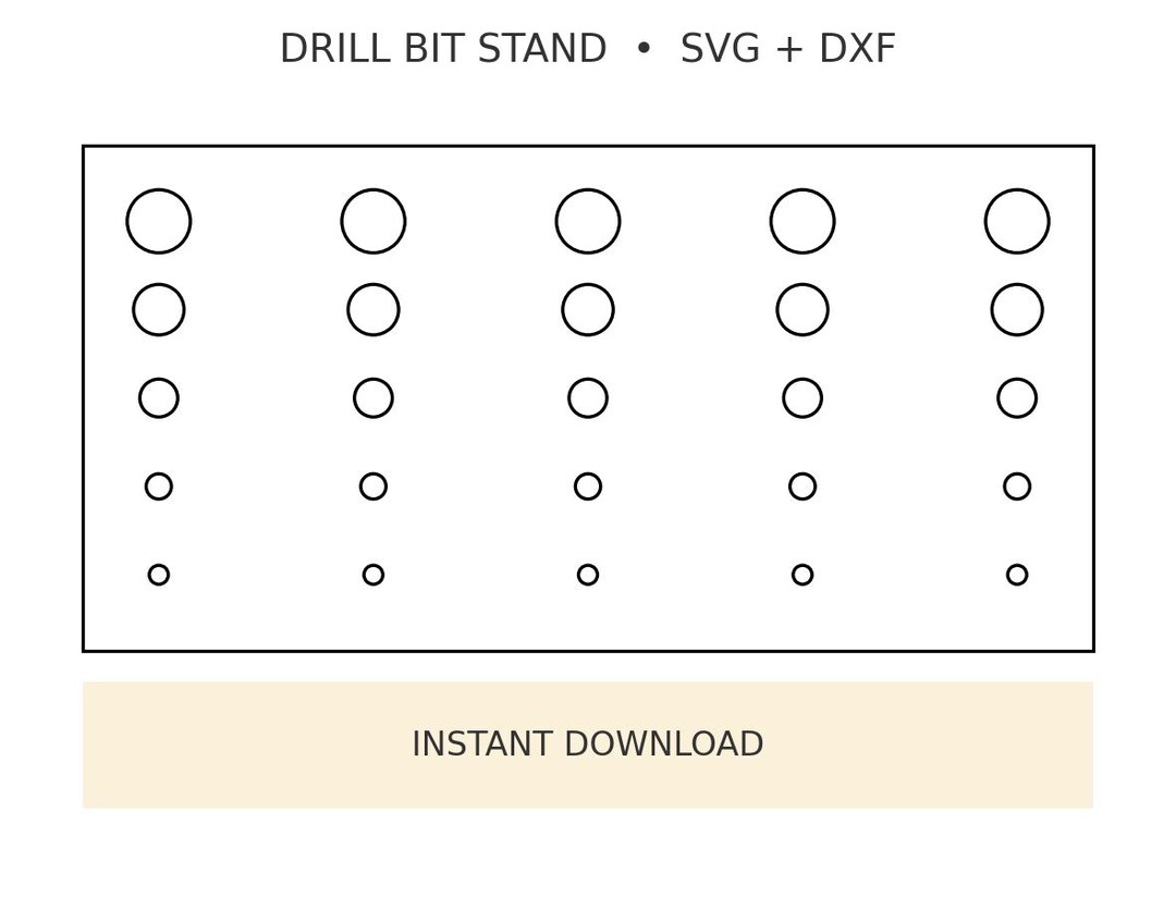 Drill Bit Stand SVG DXF | CNC Laser Cut File | Drill Holder Organizer ...