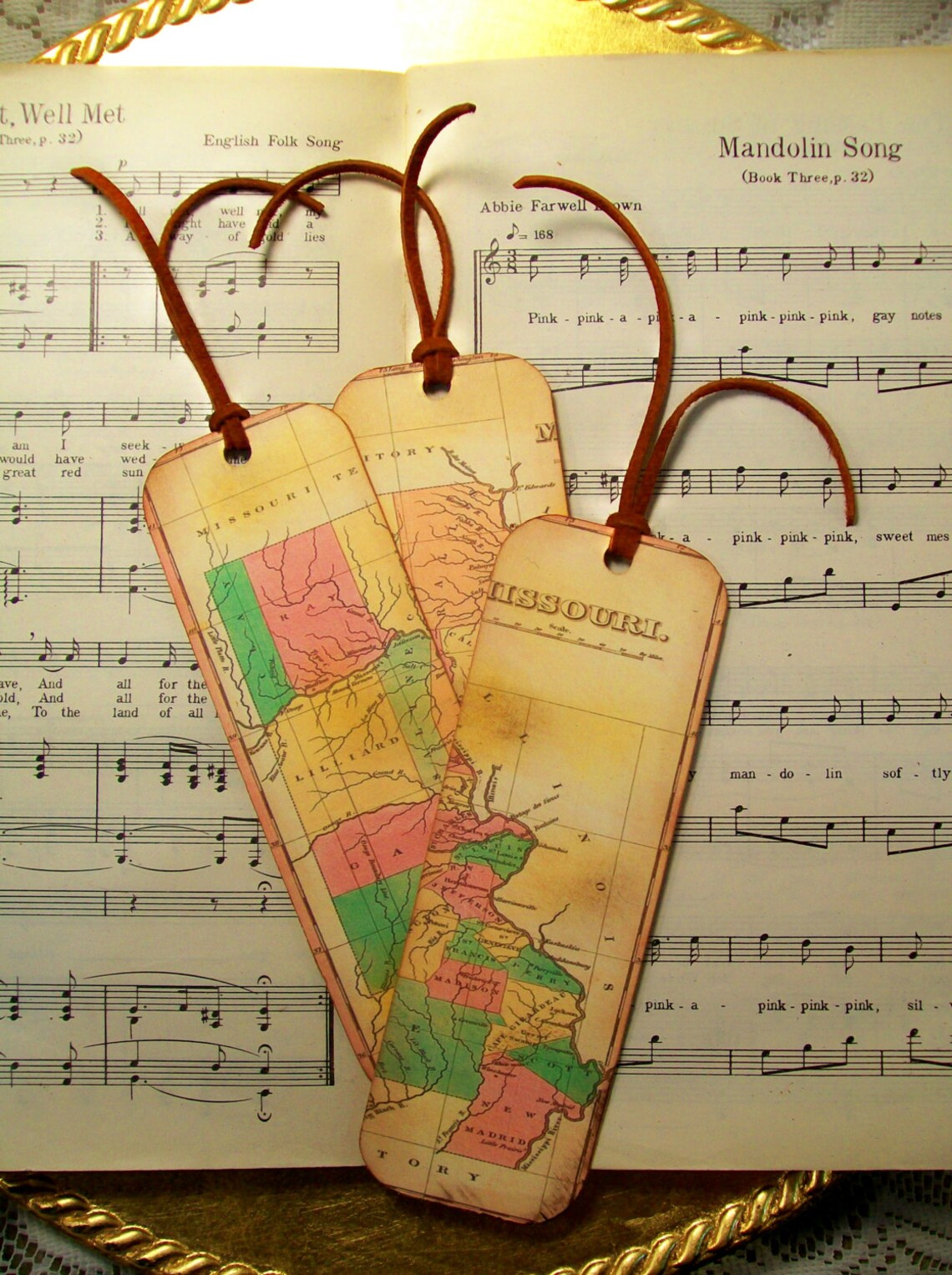 Missouri Map Bookmarks Circa 1827 Old Map Bookmark Set of 3 | Etsy