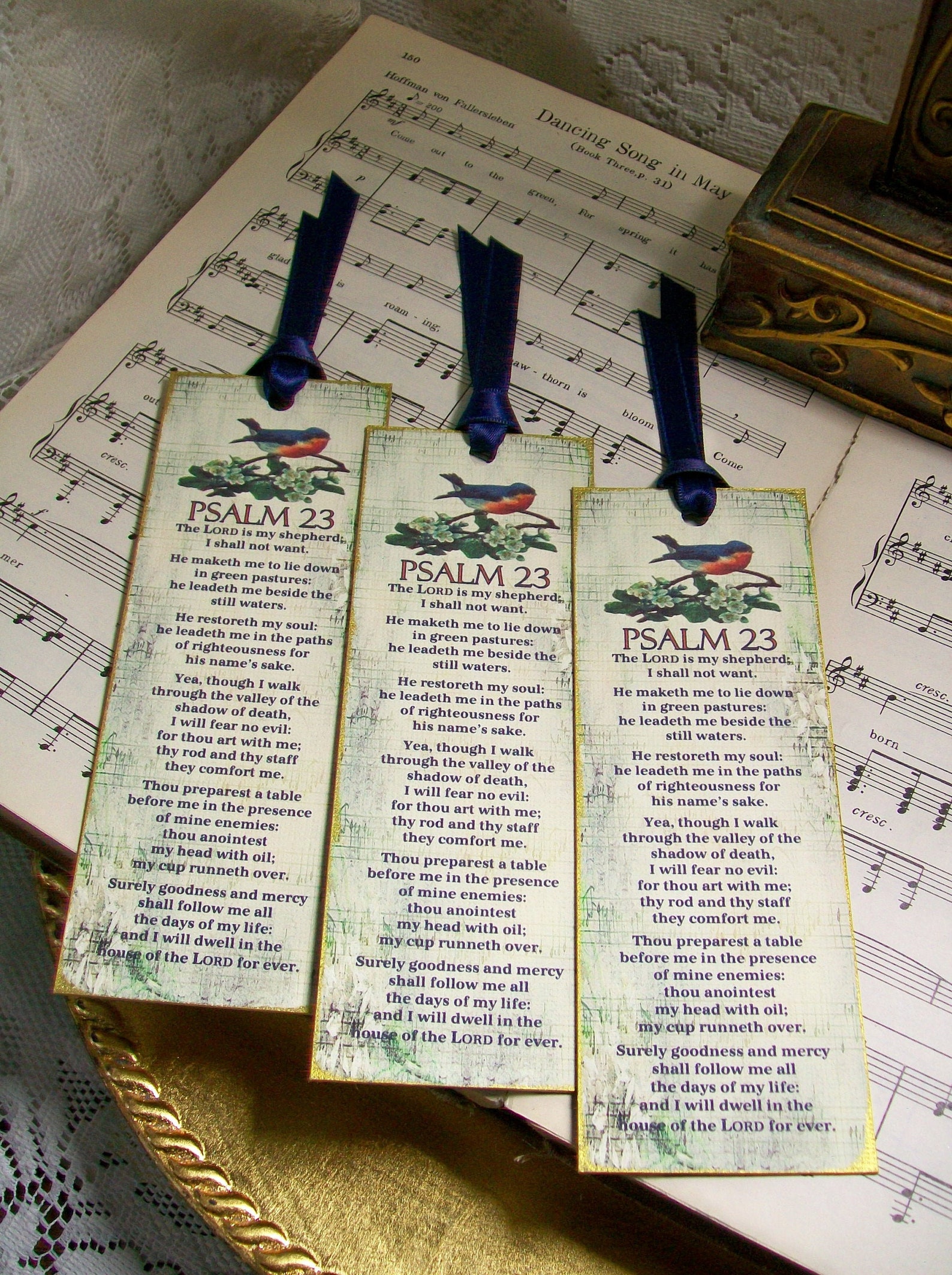 Psalm 23 Bookmark Christian Handmade Bookmark the Lord is My - Etsy