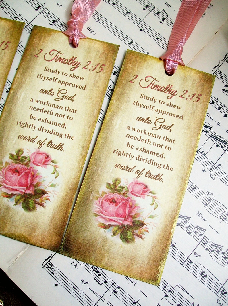 Handmade Christian Bookmarks Study to Shew Thyself Approved | Etsy
