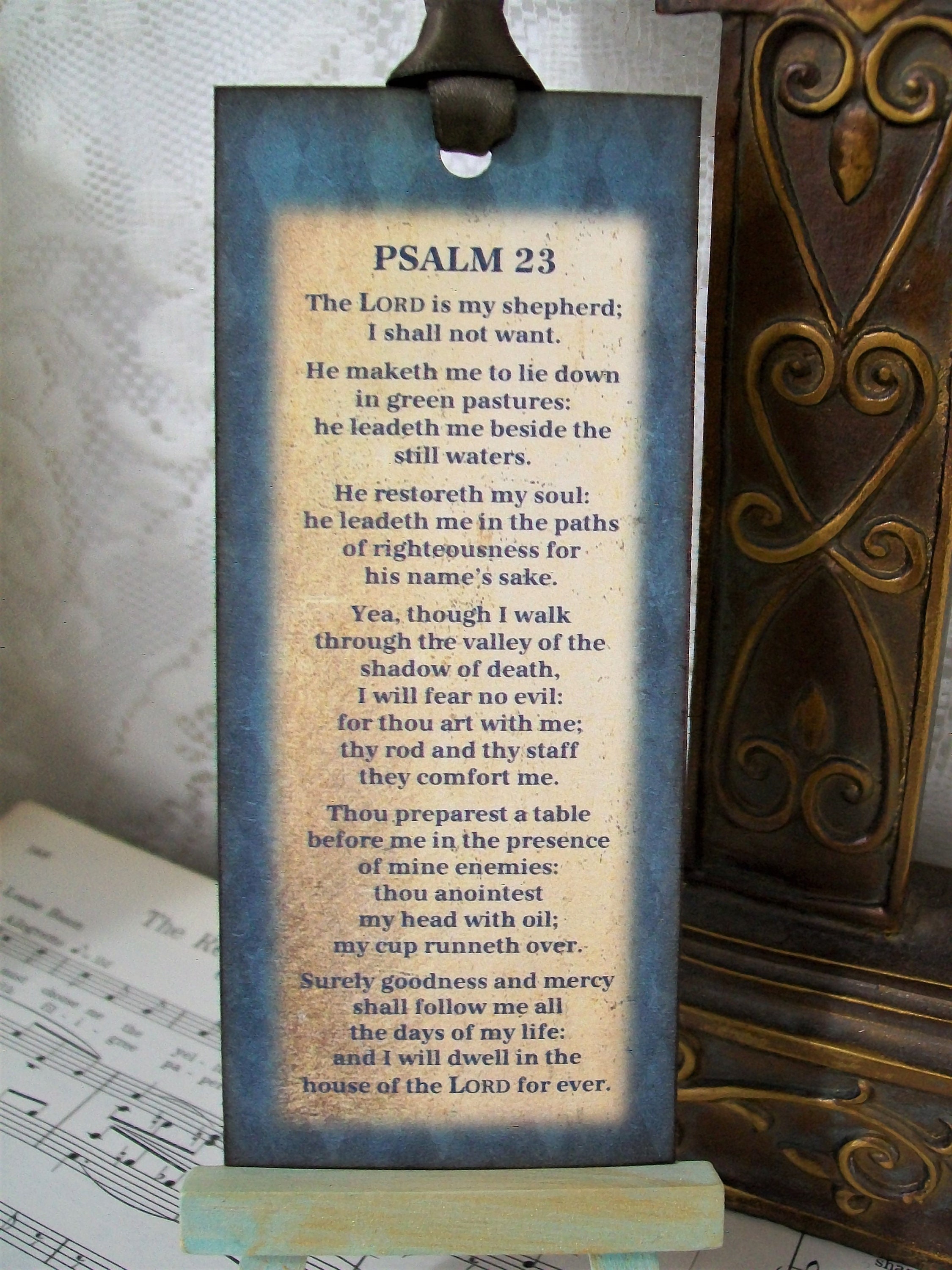 Psalm 23 Bookmark, Christian Handmade Bookmark, the Lord is My Shepherd ...