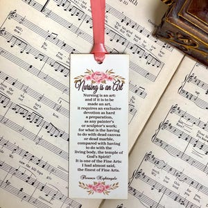 Nursing is an Art Bookmark, ONE Florence Nightingale Bookmark ...