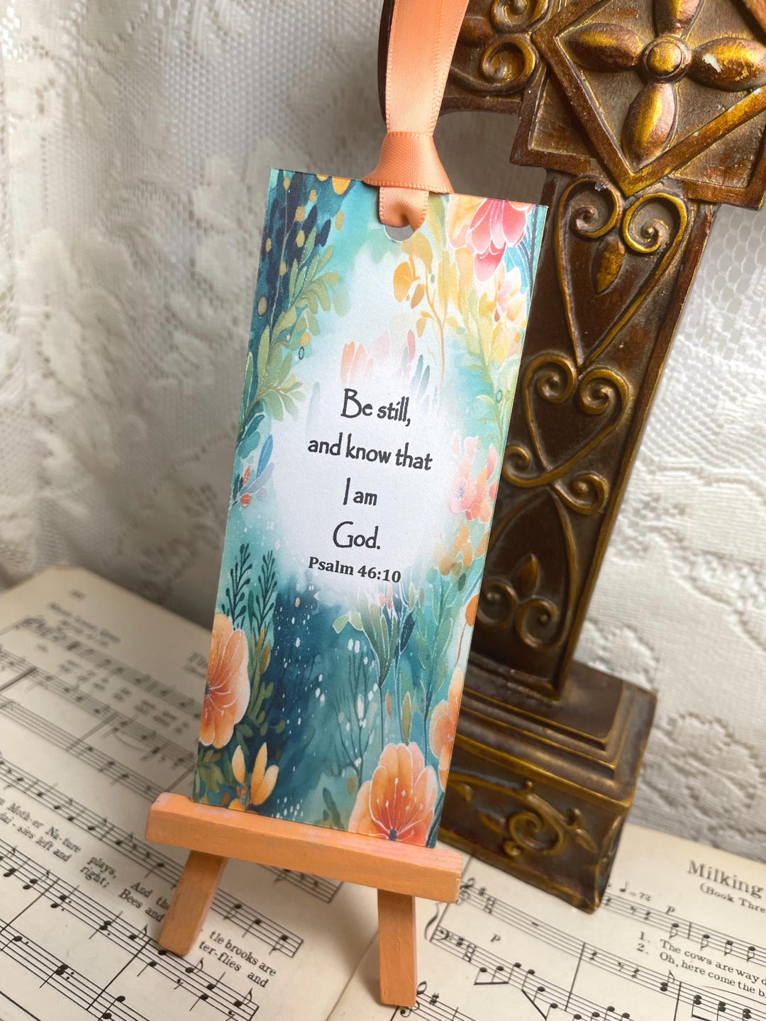 Psalm 46:10, Flower Bookmark, Be Still and Know That I Am God, Flower ...