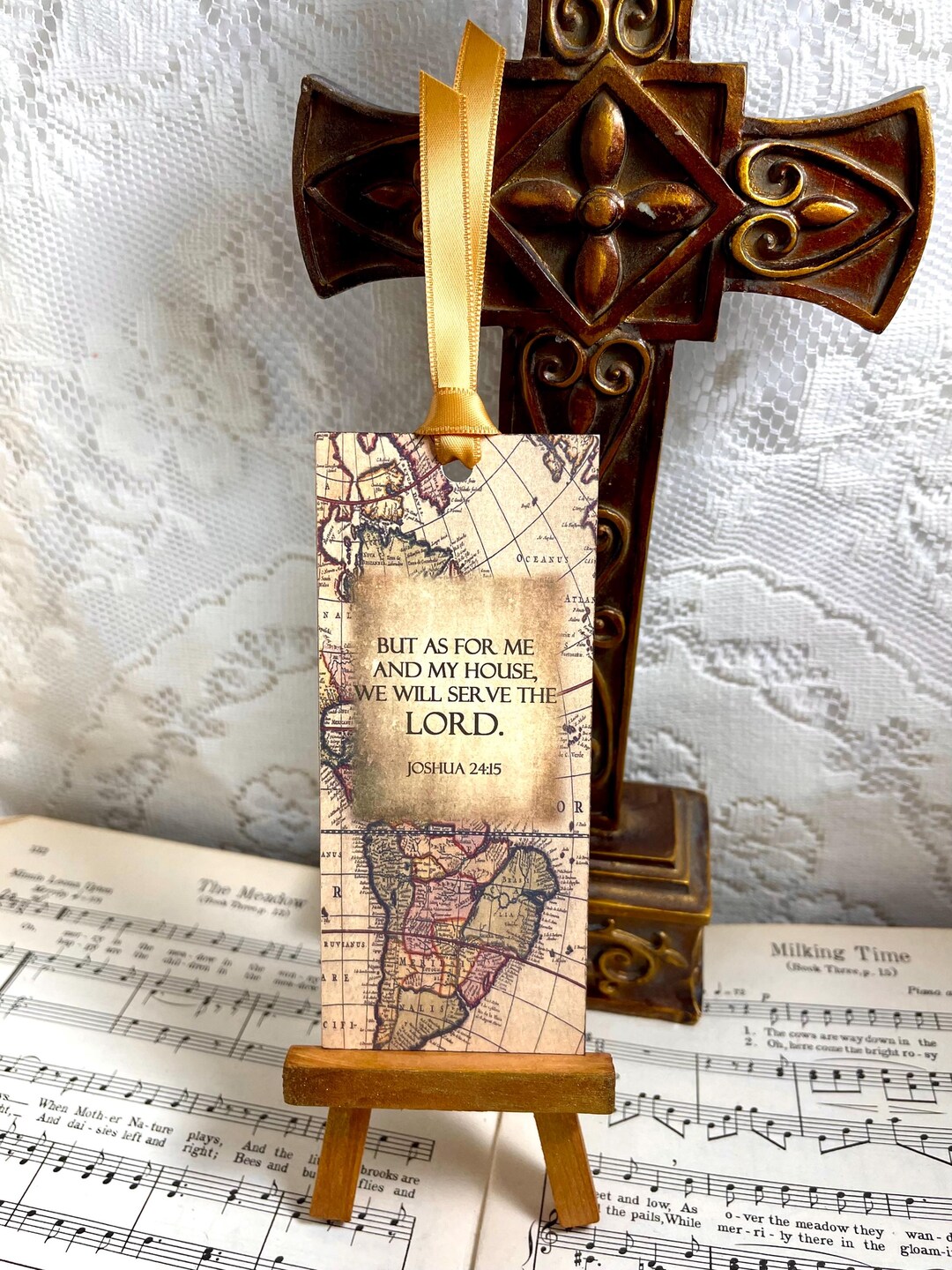 Handmade Christian Bookmark, but as for Me and My House, Joshua 24:15 ...