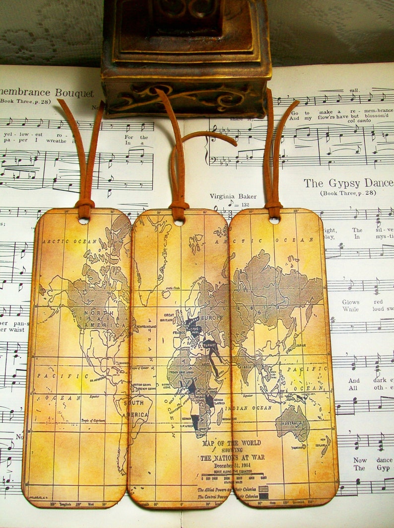 World War 1 Nations at War War Theater Map Bookmarks WWI - Etsy