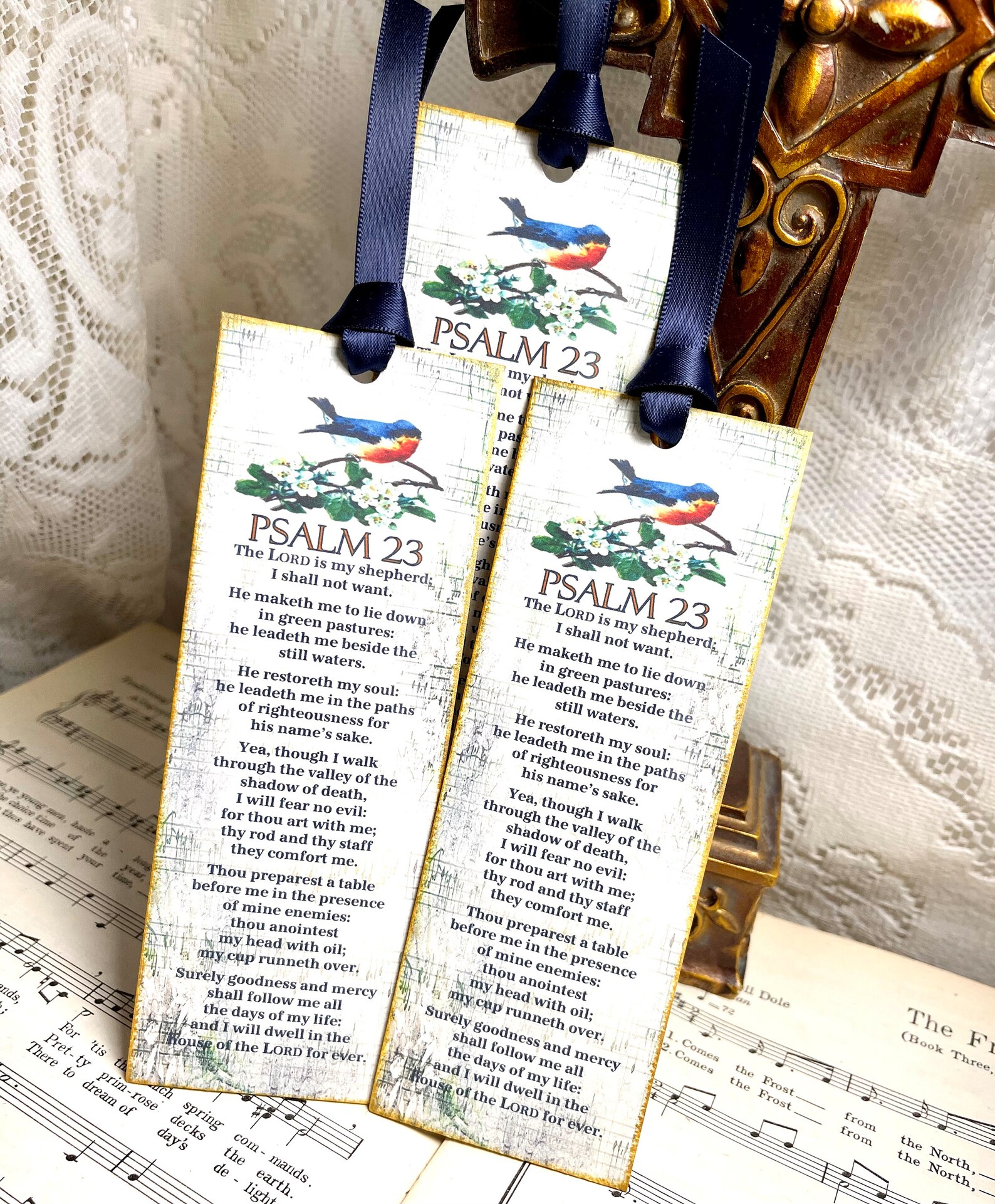 Psalm 23 Bookmark Christian Handmade Bookmark the Lord is My - Etsy