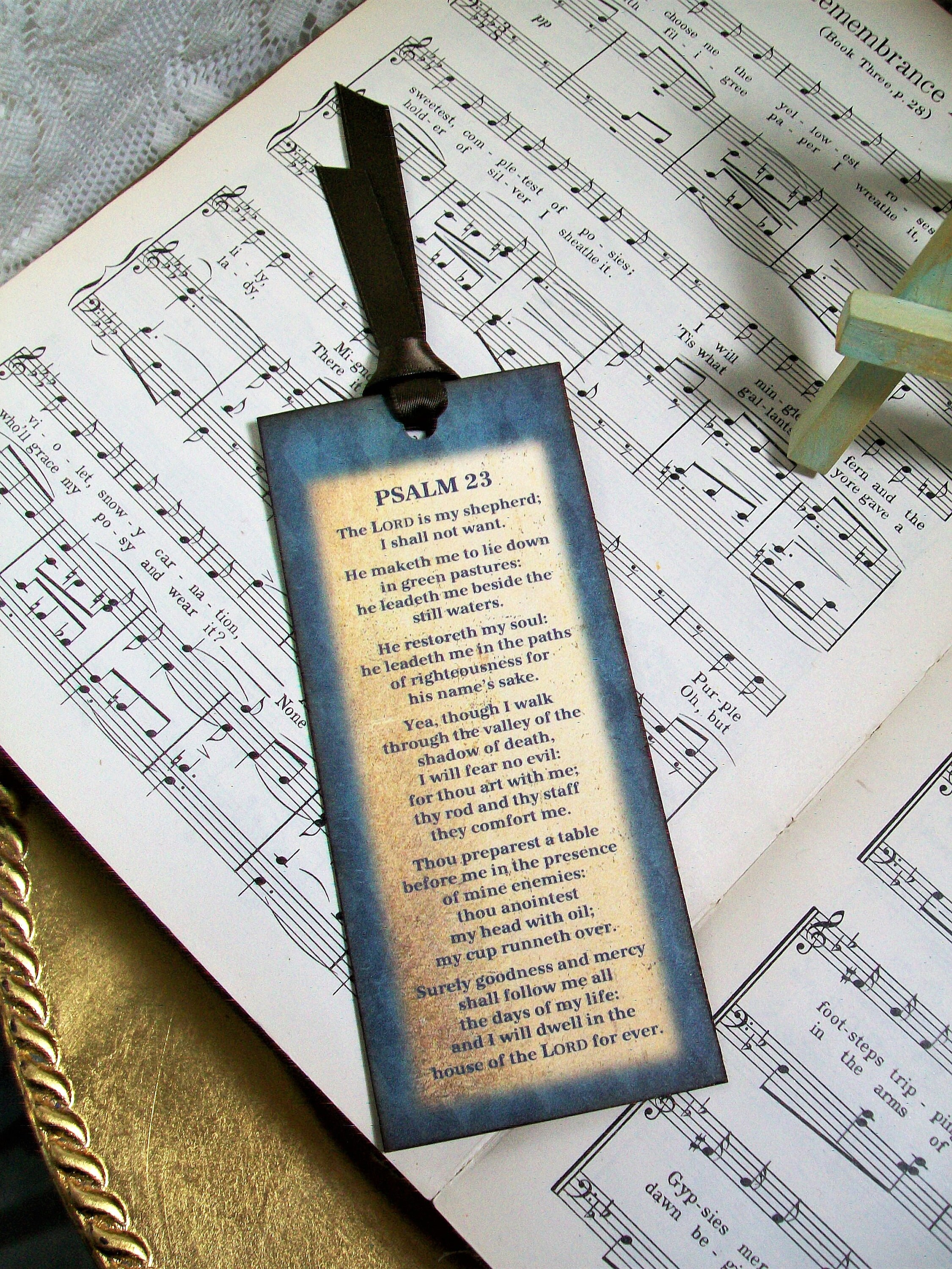 Psalm 23 Bookmark, Christian Handmade Bookmark, the Lord is My Shepherd ...