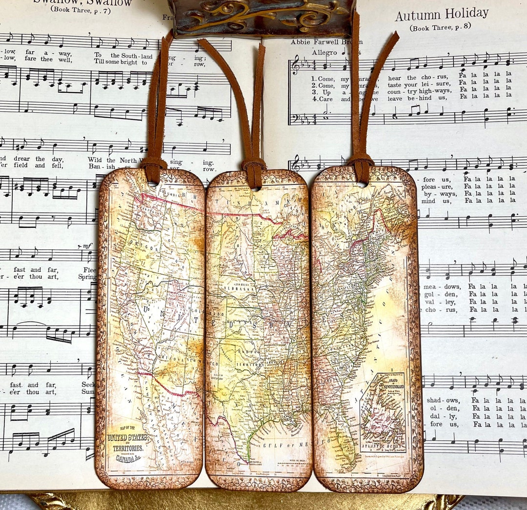 United States Map Bookmarks USA Bookmarks Historical Map - Etsy