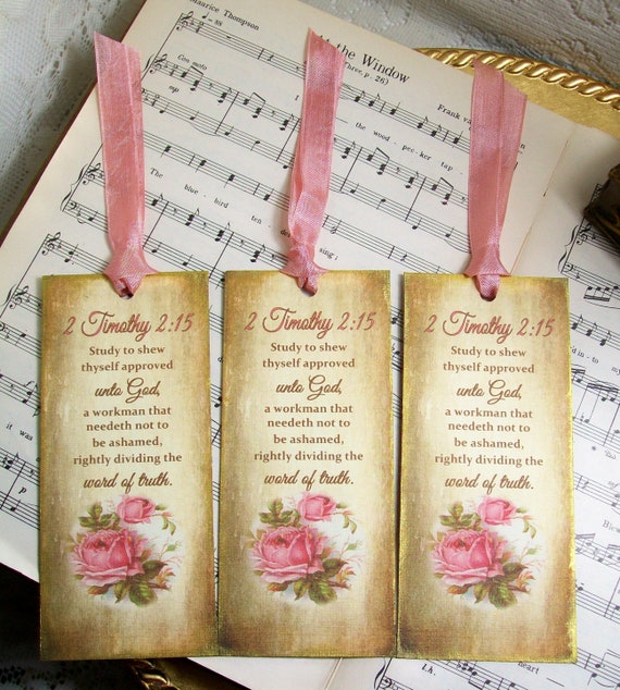 Handmade Christian Bookmarks Study to Shew Thyself Approved | Etsy