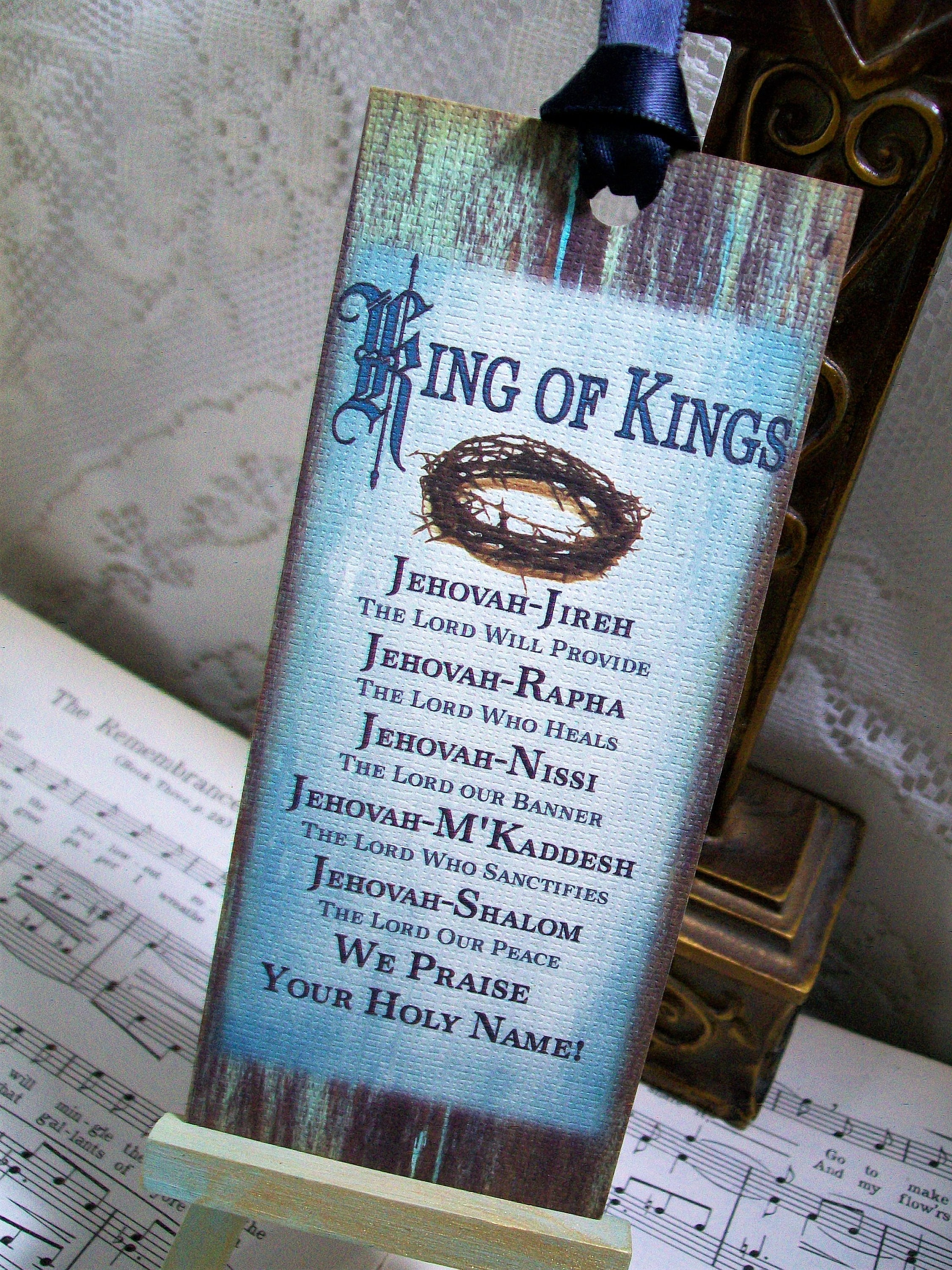 Christian Bookmarks King of Kings in Blue Handmade - Etsy