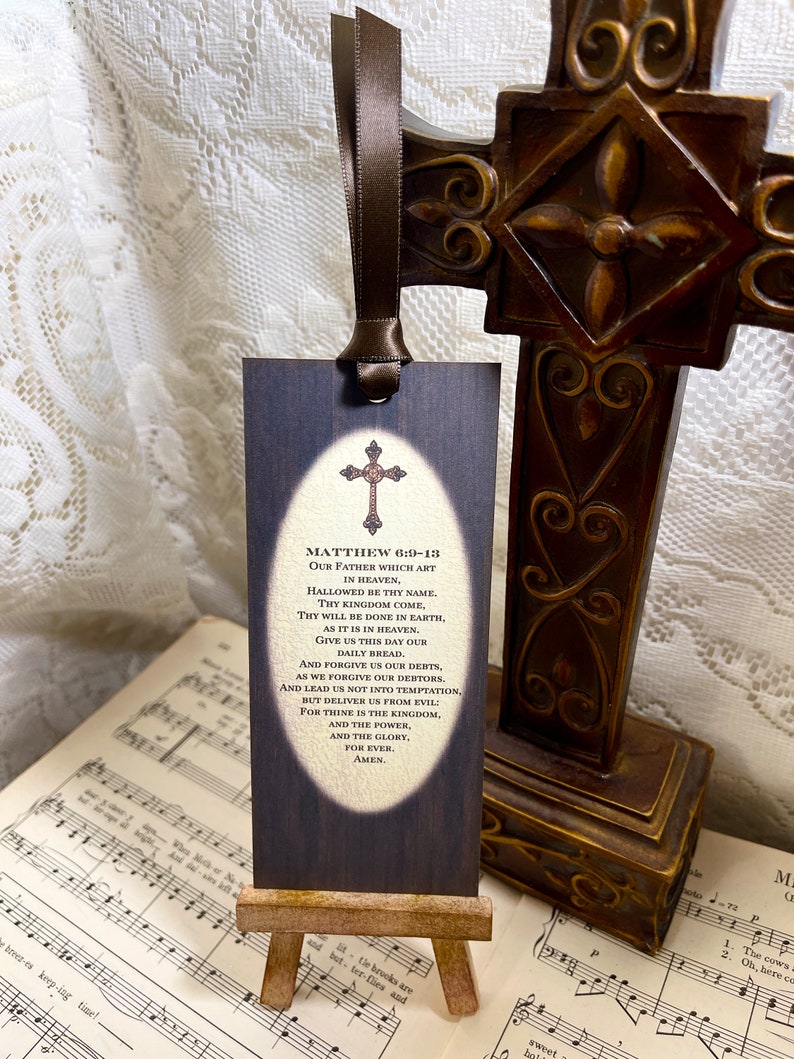 The Lord's Prayer Bookmark Faux Wood Bookmark Matthew - Etsy