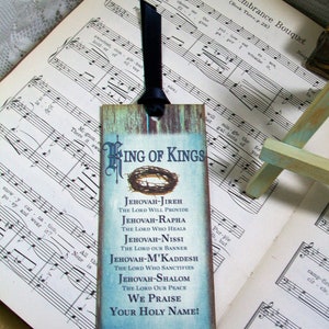 Christian Bookmarks, King of Kings in Blue, Handmade Bookmarks, Sunday ...