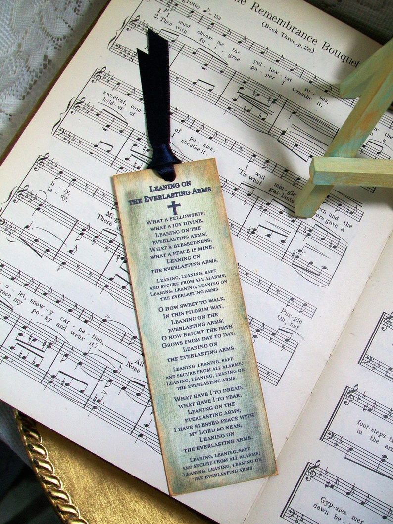Blue Hymn Bookmarks Christian Handmade Bookmarks Leaning on - Etsy
