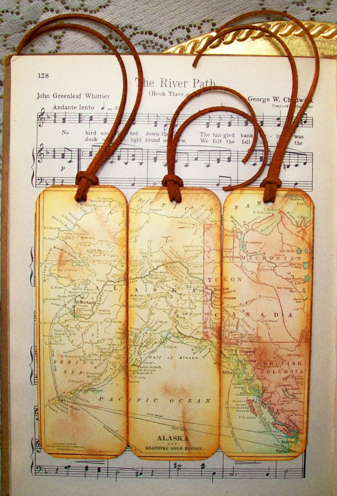Alaska State Map Bookmarks Historical Map Bookmarks Gifts for - Etsy
