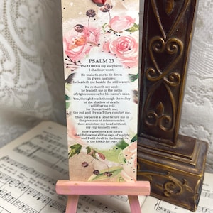 Pink Roses Psalm 23 Chipboard Bookmarks, KJV, the Lord is My Shepherd ...