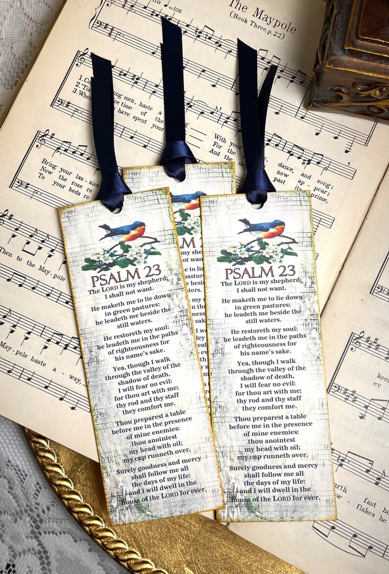 Psalm 23 Bookmark, Christian Handmade Bookmark, the Lord is My Shepherd ...