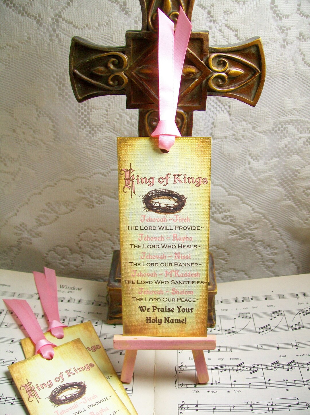 Handmade Christian Bookmark, Names of Jehovah Bookmark, King of Kings ...