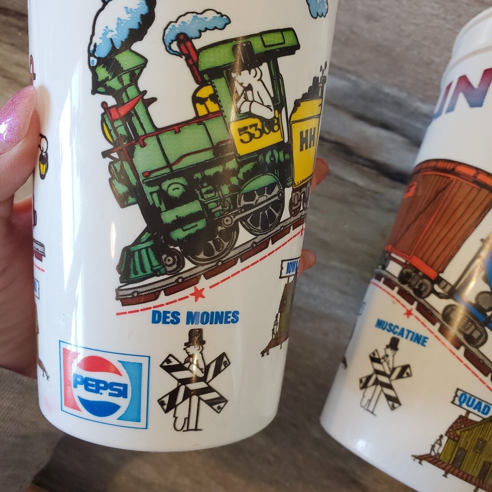 Vintage Hungry Hobo Restaurant Plastic Train Cups Des Moines Rockford ...