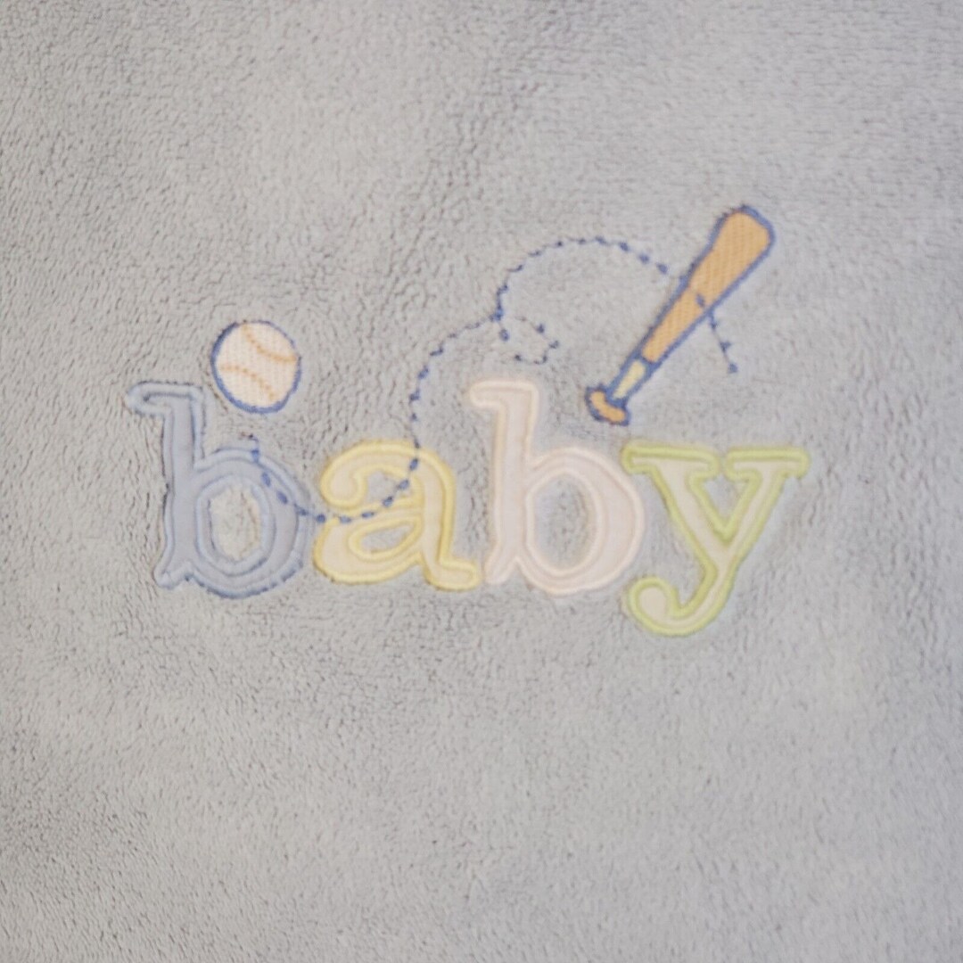 Y2K Carters Blue BABY Blanket Embroidered Baseball Bat Satin - Etsy