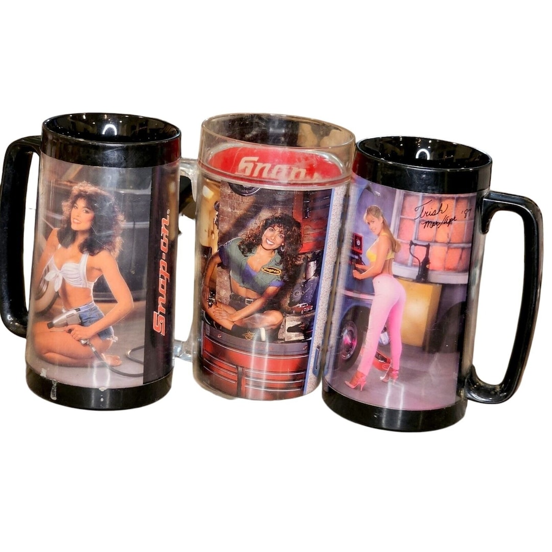 Vtg Snap On Tools Pinup Models Sexy Mugs Steins Plastic Set Of 3 Collection Etsy