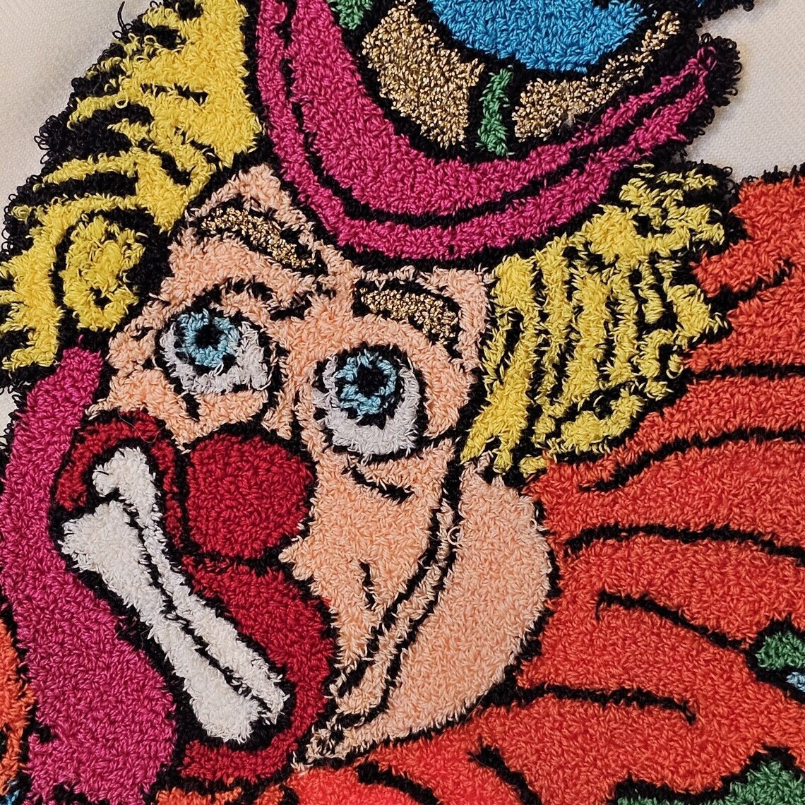 Vintage 80s Clown Kids Quilt Patchwork Applique 40x60 Baby Tummy Time ...