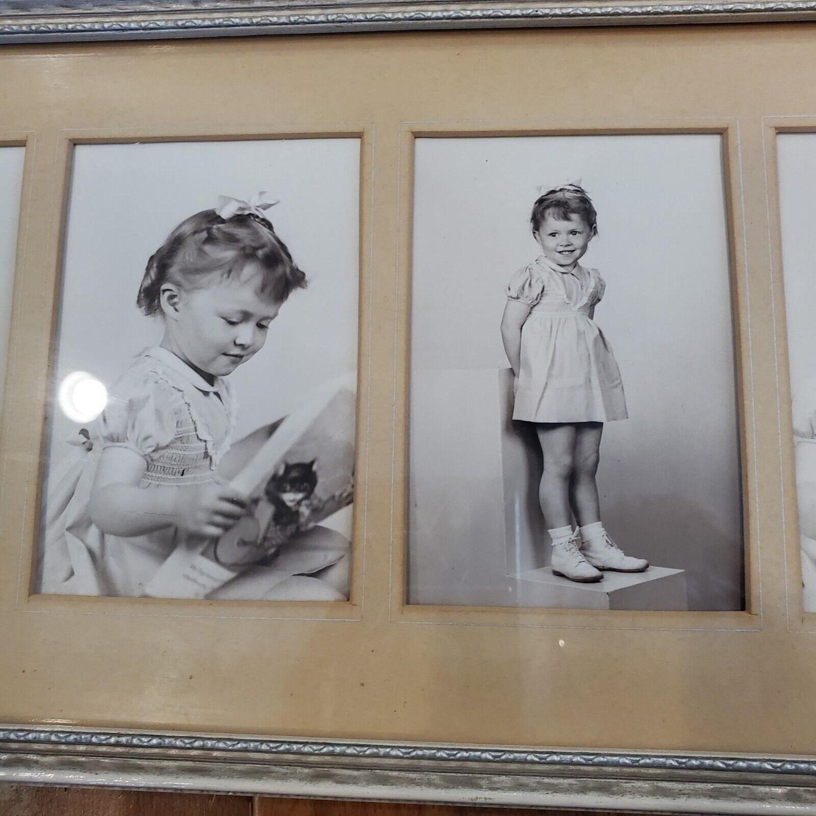 Vintage 1940s Little Girl Reading Book Photo Shoot Framed Photographs 5 ...