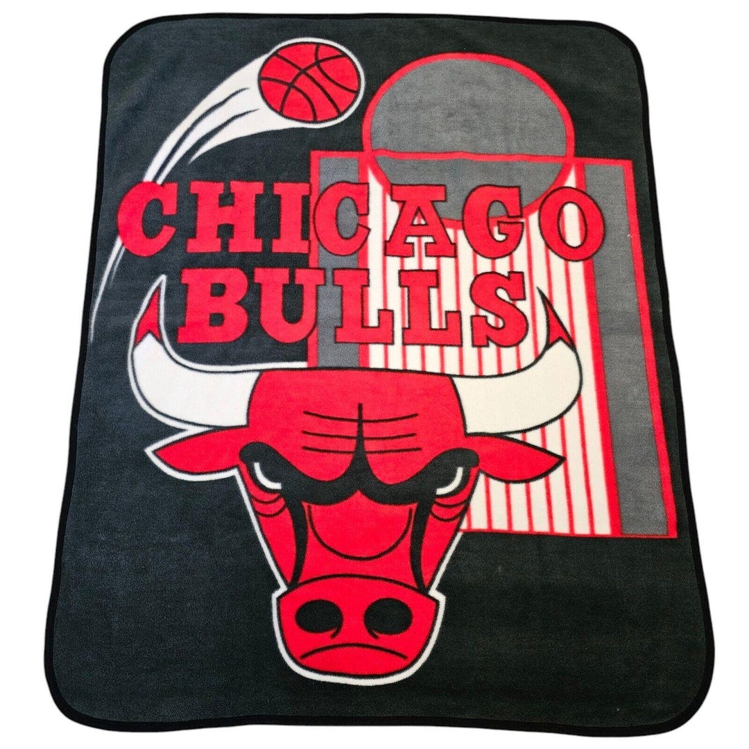 Chicago Bulls Blanket Retro 90s Thick Fleece Made in Spain 49x59" READ ...