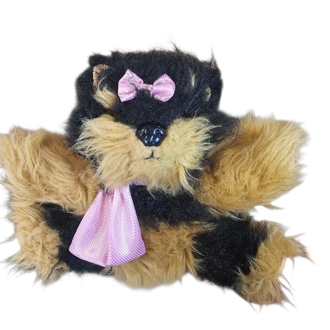 Y2K CIRCO Yorkie Fuzzy Puppy Dog Plush Stuffed Animal Pink Bow 2009 - Etsy