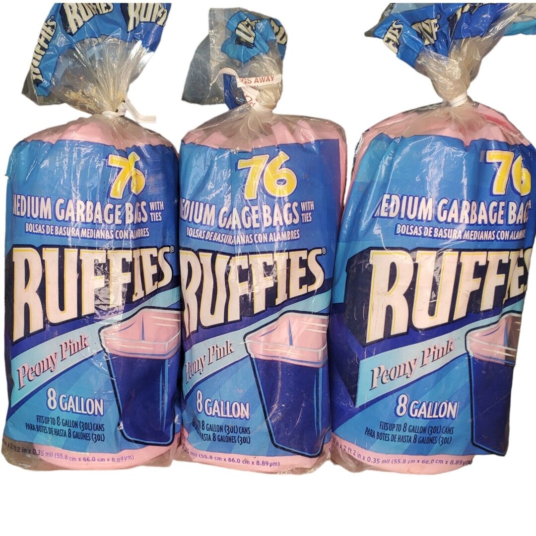 Ruffies 8 Gallon Pastel Peony Pink Trash Bags Lot of 3 228 Total ...