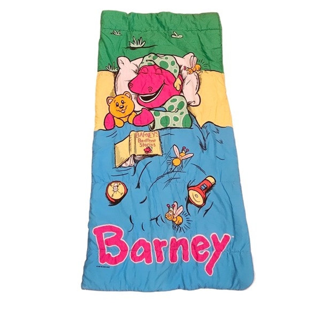 90s Barney Kids Sleeping Bag Camping Purple Dinosaur Blanket - Etsy