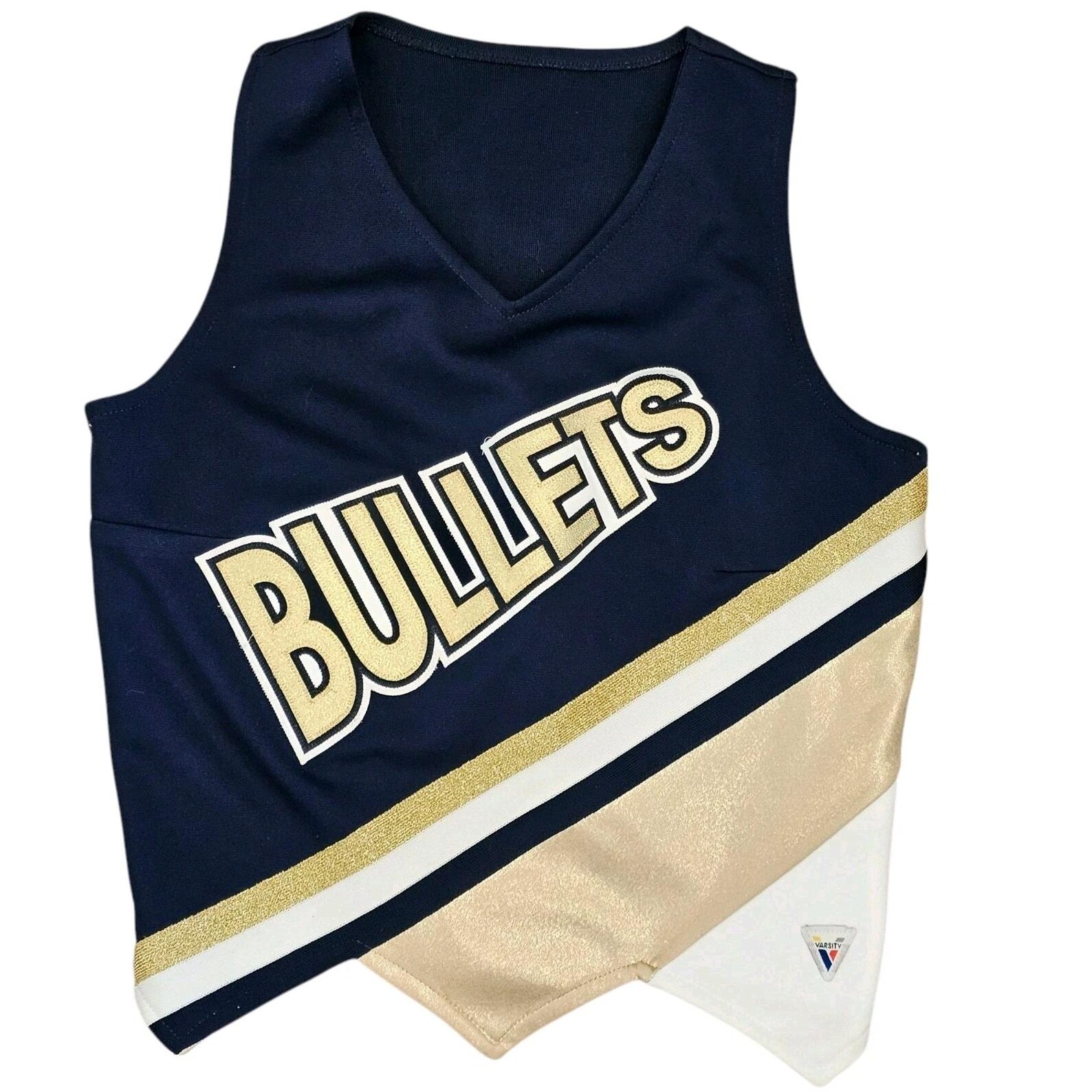Vintage 90s Cheerleader Uniform Bootcut Pants 2 Tops Bullets Blue Gold ...