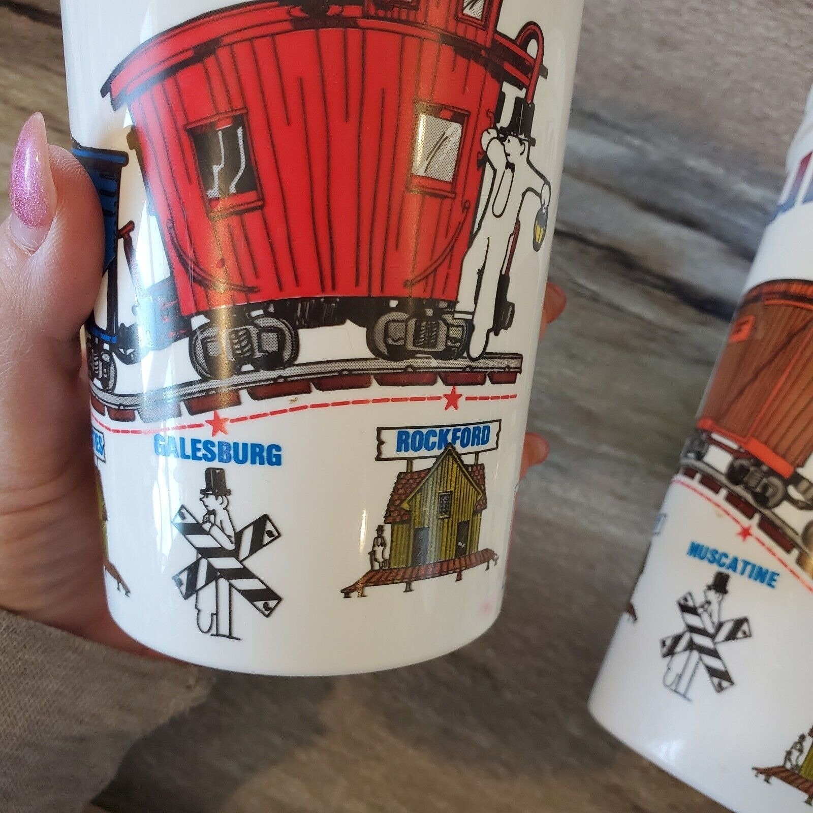 Vintage Hungry Hobo Restaurant Plastic Train Cups Des Moines Rockford ...