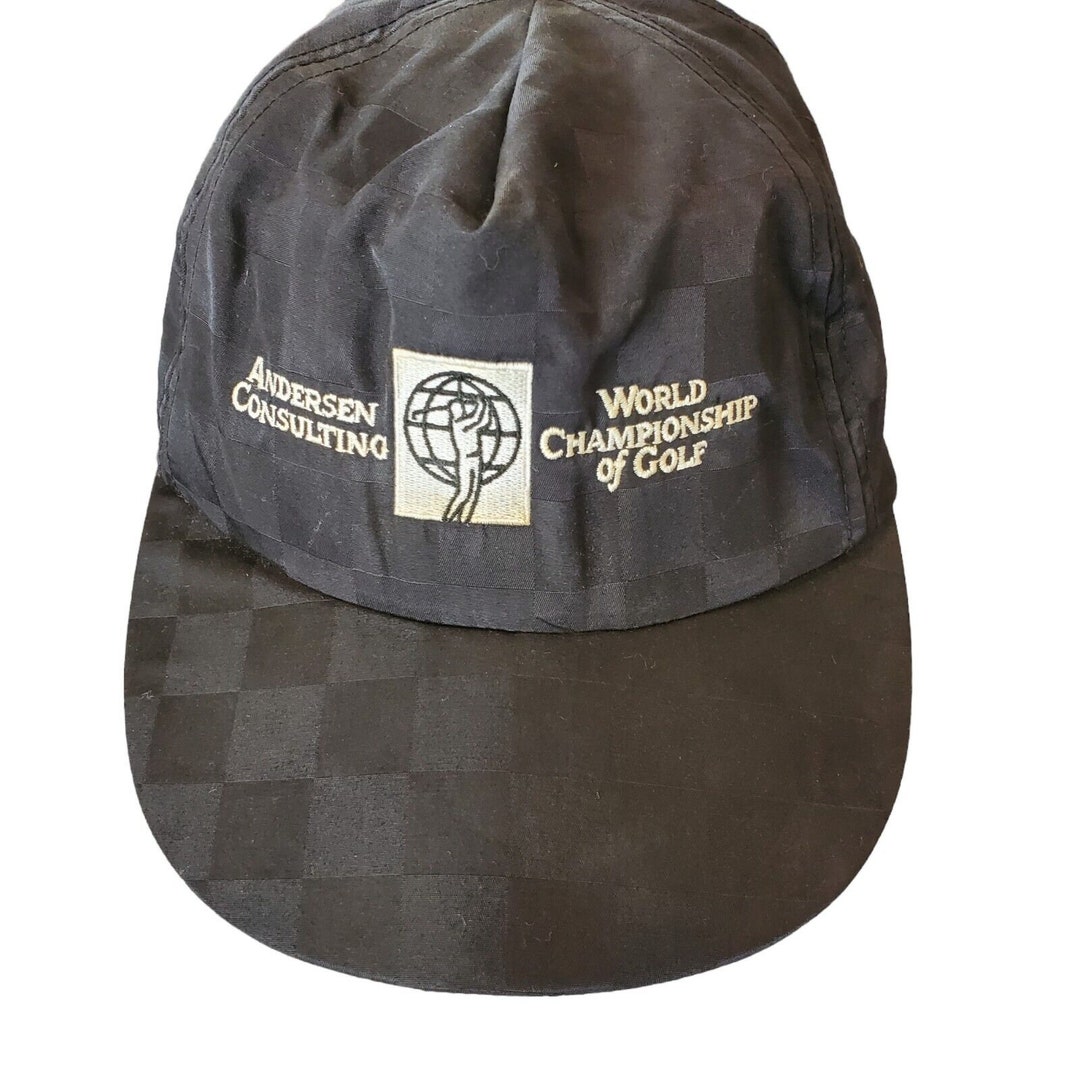 Vintage 80 90s Black Checkered World Golf Championship Hat Ball Cap Snapback USA - Etsy