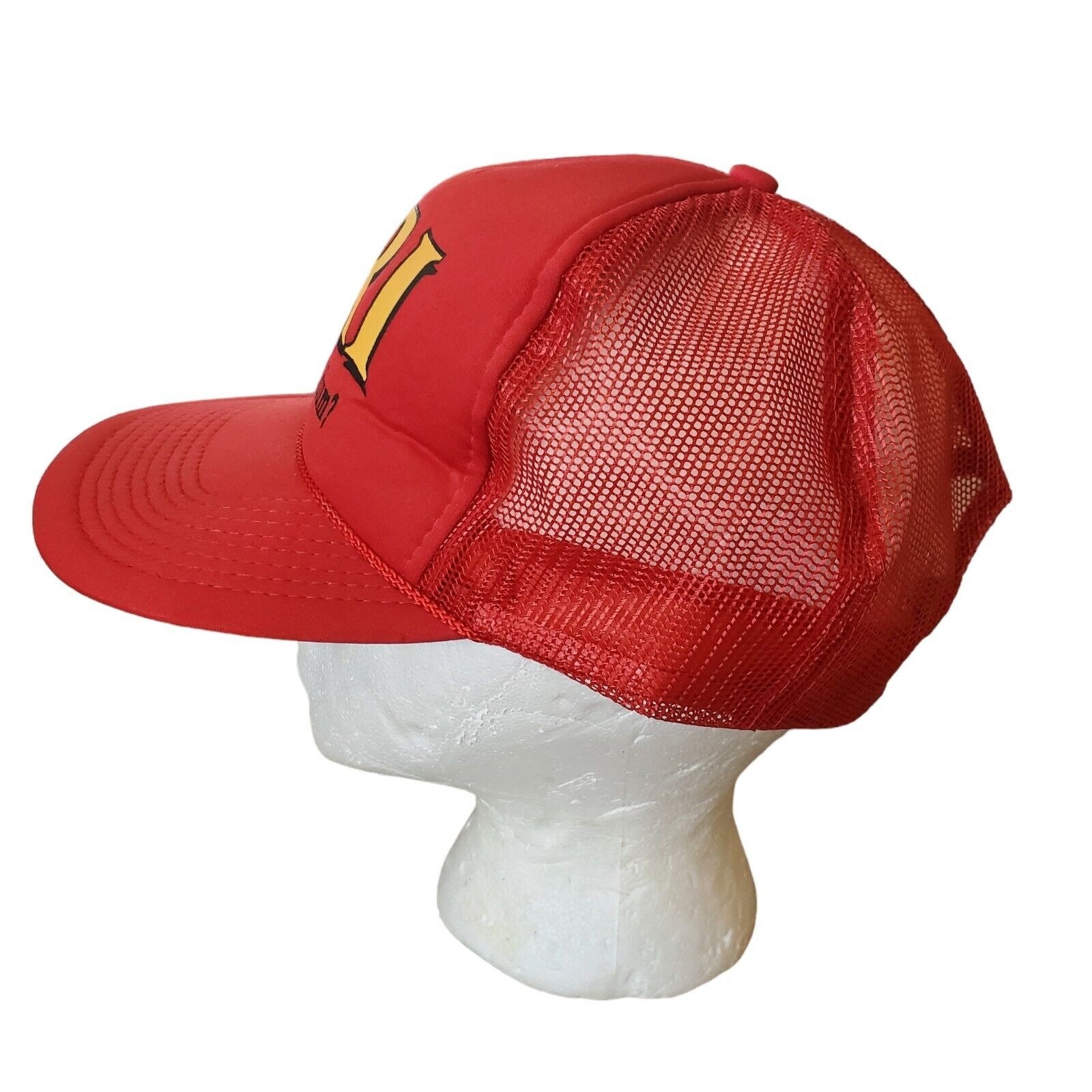 Vintage 80s Mesh Trucker Rope Hat Latin Do You Want A Cold One Red ...