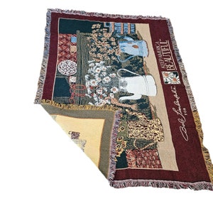 Vintage Bob Timberlake Primitive Fringe Throw Fall Flowers Water Cans ...